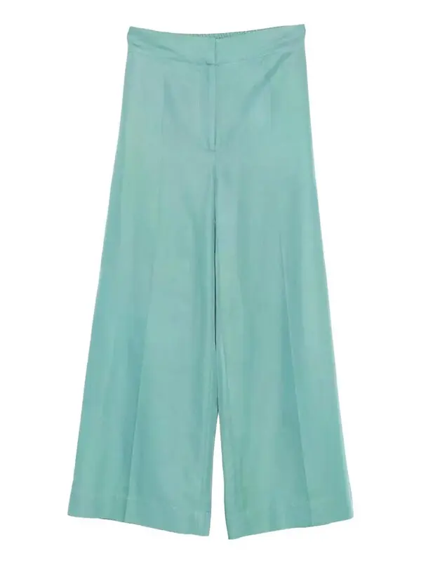 JOSEPH Pleated Wide Leg Trousers - Green