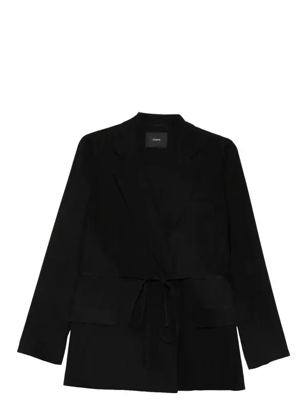 JOSEPH Tie-waist Pinstripe Jacket - Black