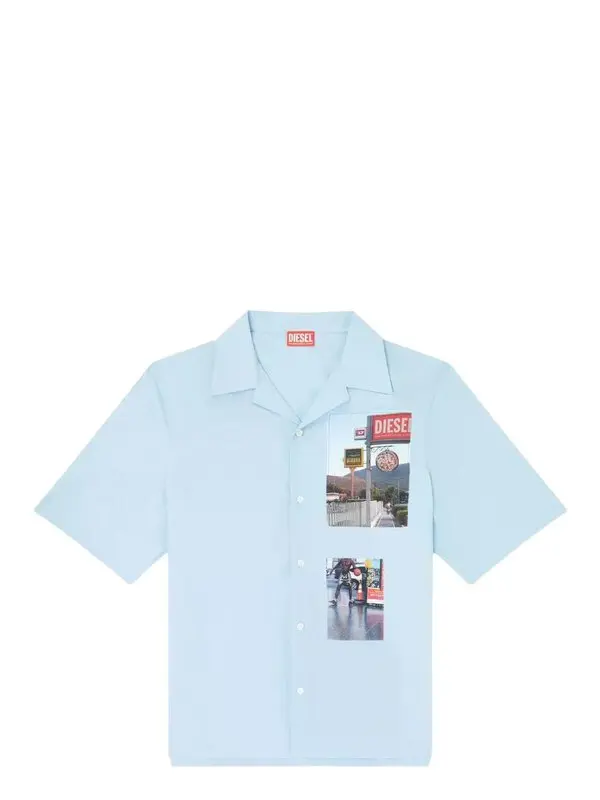 DIESEL S-brack-a-ajfy Graphic-print Shirt - Blue