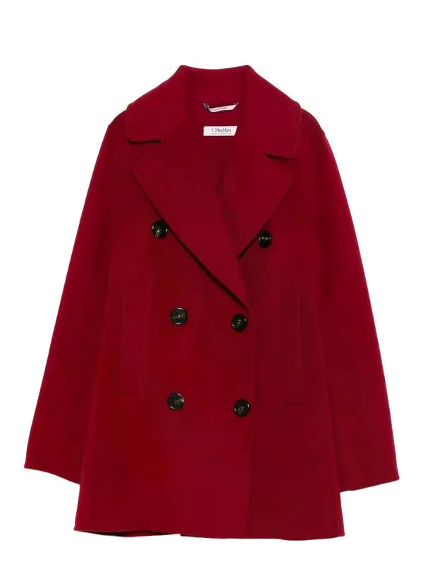 Max Mara Wool Double-breasted Coat - Red