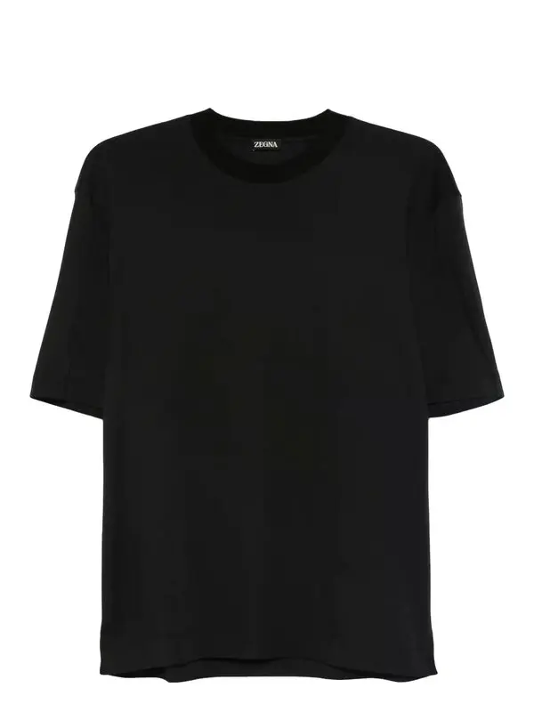 Zegna Crew-neck Short-sleeve T-shirt - Black