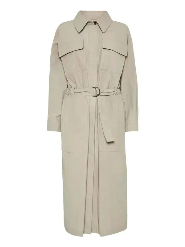 Brunello Cucinelli Belted Trench Coat - Neutrals