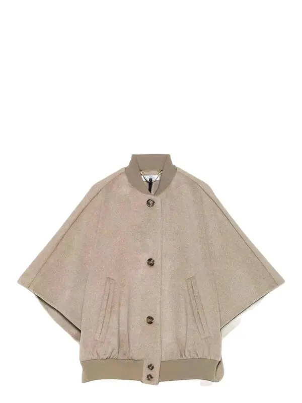 Max Mara Cape Wool Coat - Neutrals