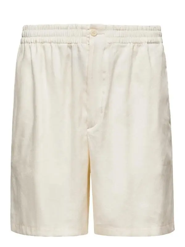 MONCLER X GILGA FARM DESIGNED BY DONALD GLOVER X Gilga Farm Linen Blend Shorts - White