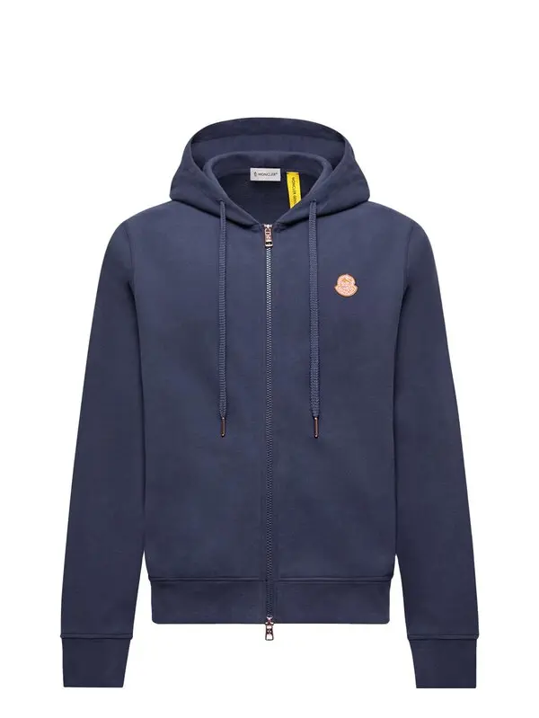MONCLER X GILGA FARM DESIGNED BY DONALD GLOVER X Gilga Farm Donald Glover Cotton Zip-up Hoodie - Blue