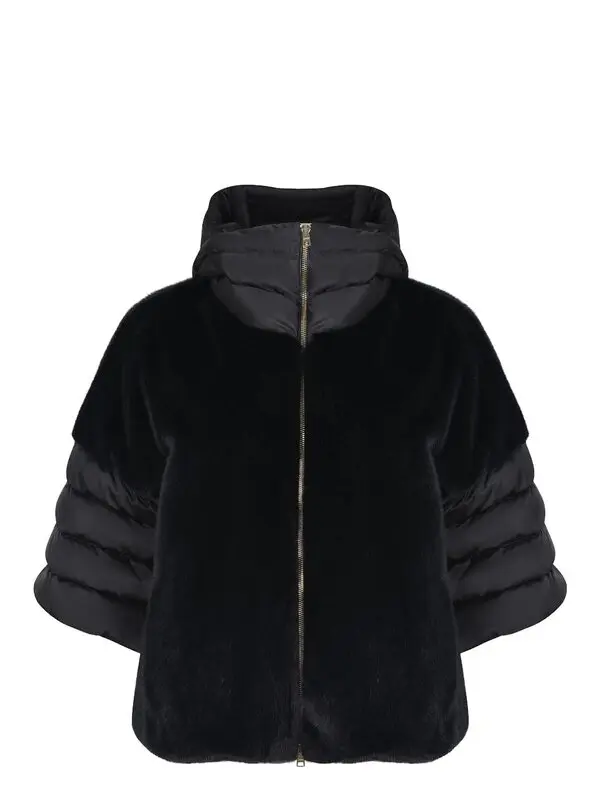 Herno Down Jacket With Fur Detail - Black