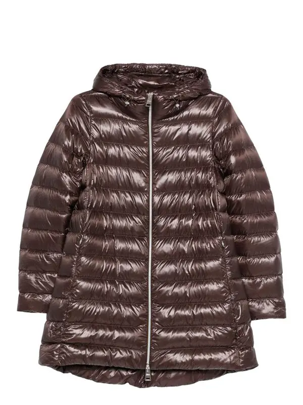 Herno A-shape Midi Down Jacket - Brown
