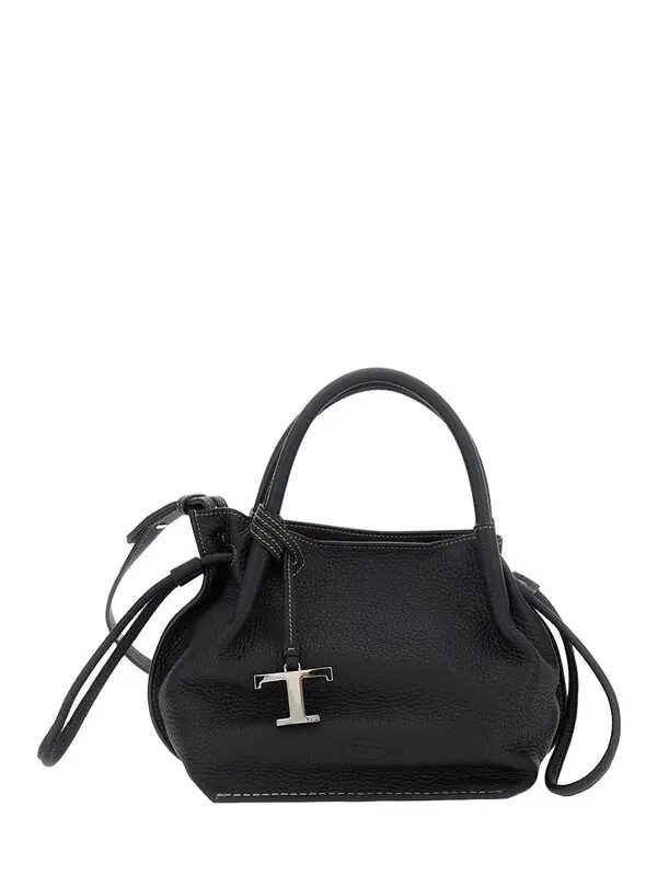TOD'S Handbag With Drawstring Closure And Adjustable Shoulder Strap - Black