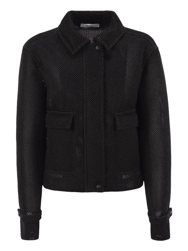 Max Mara Strenna Technical Mesh Boxy Jacket - Black