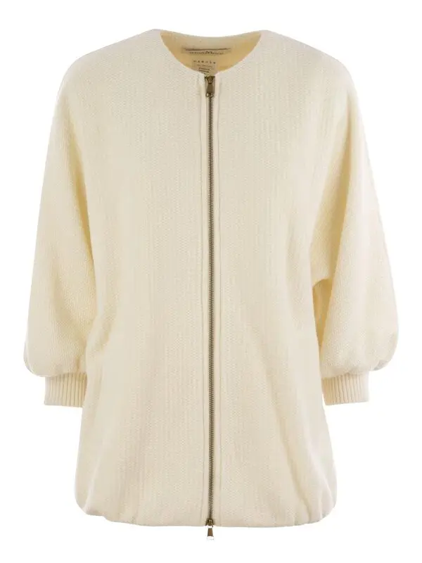 Max Mara Cirino Wool And Cashmere Knit Jacket - White