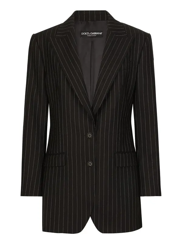 Dolce & Gabbana Pinstripe Wool Jacket - Multicolor