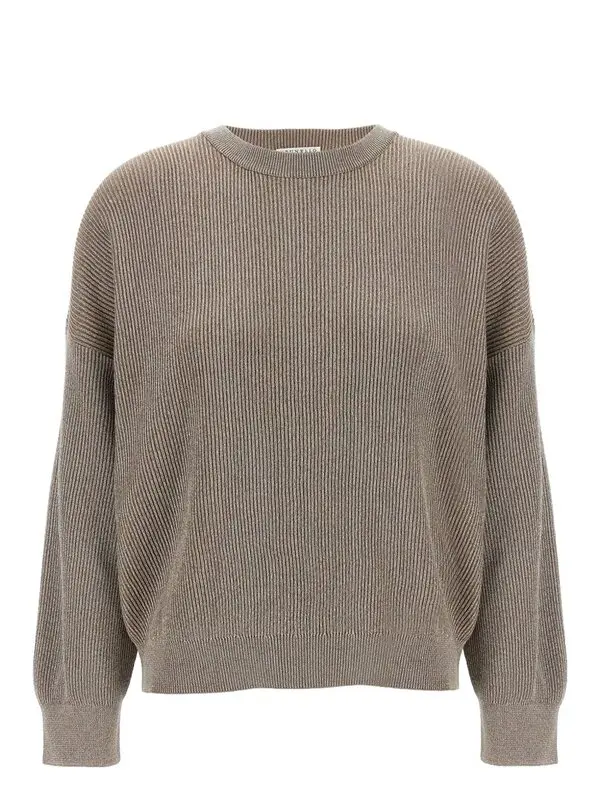 Brunello Cucinelli Cotton Blend Crewneck Sweater - Marrone Chiaro