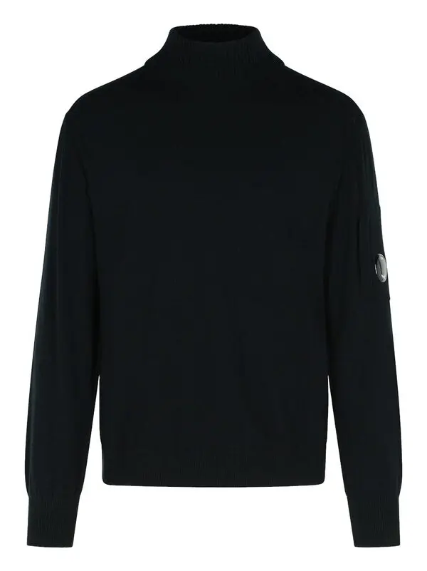 C.P. COMPANY Virgin Wool Blend Turtleneck Sweater - Black