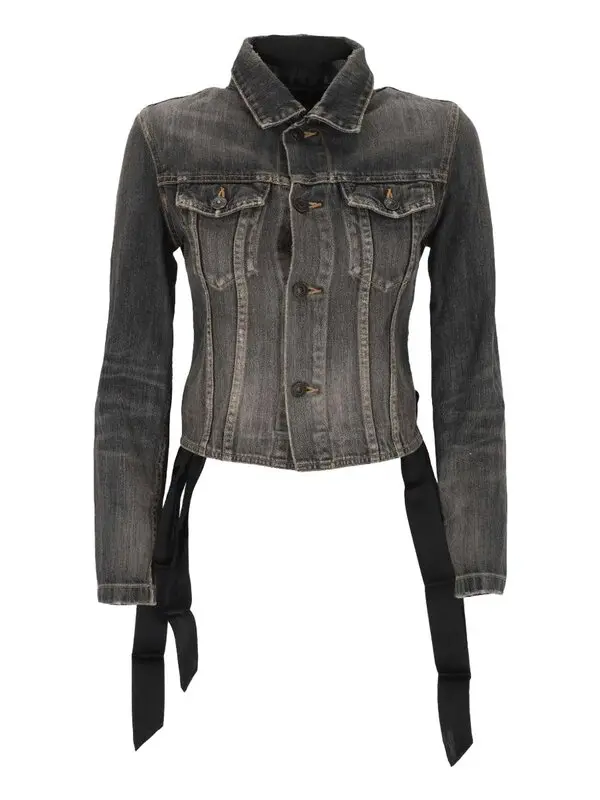Balenciaga Lace-up Denim Jacket - Grey