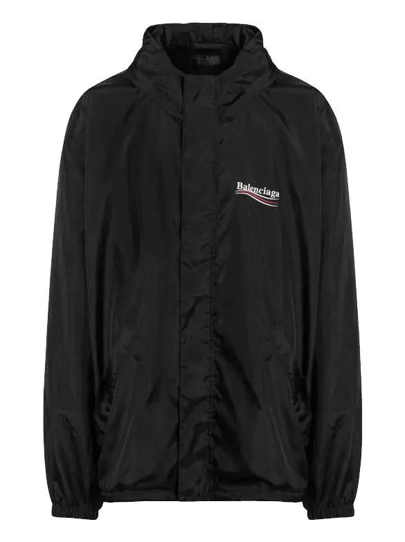 Balenciaga Political Campaign Hooded Jacket - Black