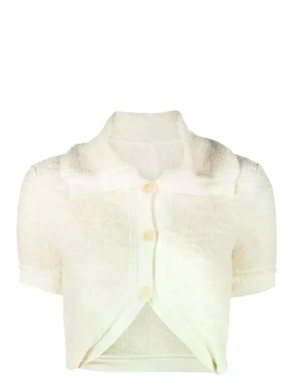 Jacquemus Cropped Knitted Top - Neutrals