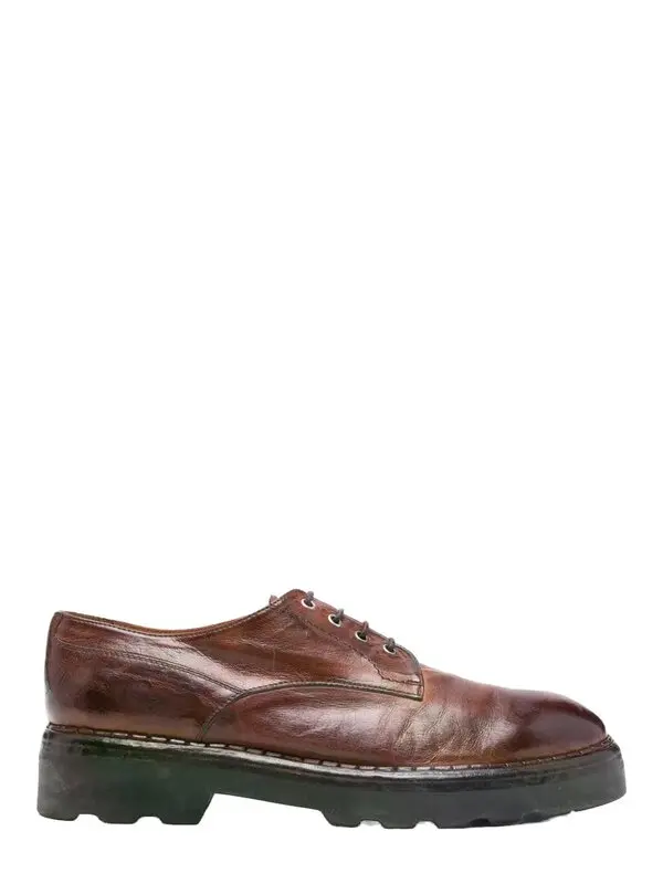 Eleventy Lace-up Rubber Sole Derby Shoes - Brown