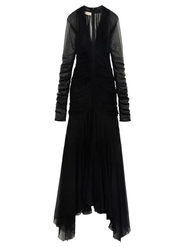 Blumarine Ruched Tulle Dress - Black