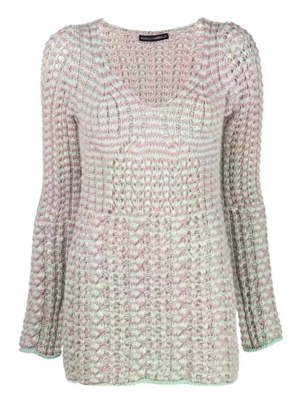 MARCO RAMBALDI Textured Cable-knit Jumper - Blue