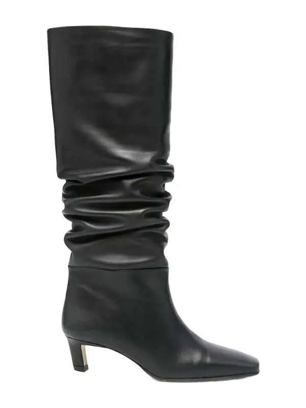 ALOHAS 50mm Kalila Slouch Calf Leather Boots - Black