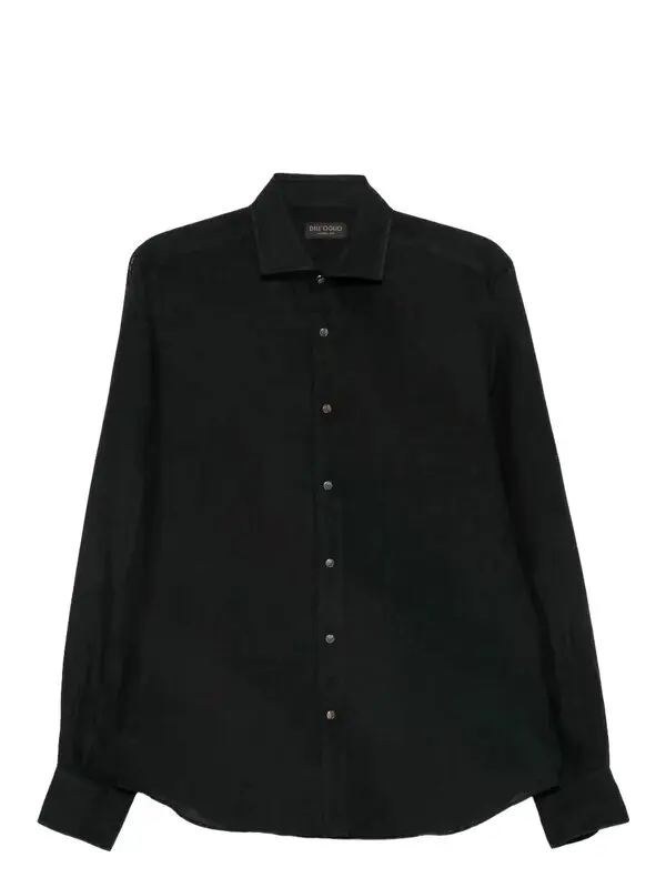 DELL'OGLIO Long-sleeve Button-fastening Shirt - Black