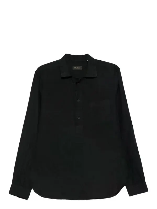 DELL'OGLIO Long-sleeve Button-down Shirt - Black