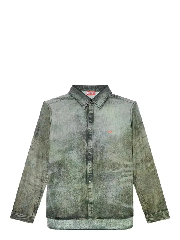 DIESEL® Acid-wash Long-sleeve Shirt - Black