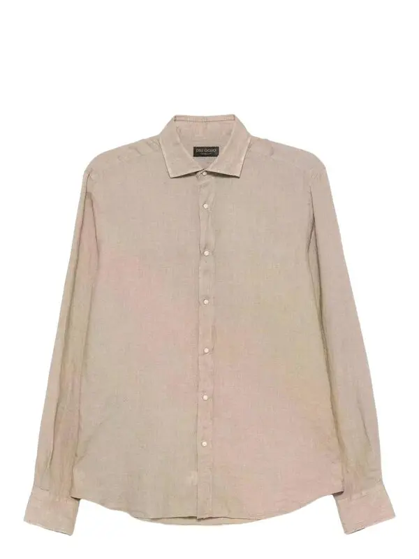 DELL'OGLIO Long-sleeve Linen Shirt - Neutrals