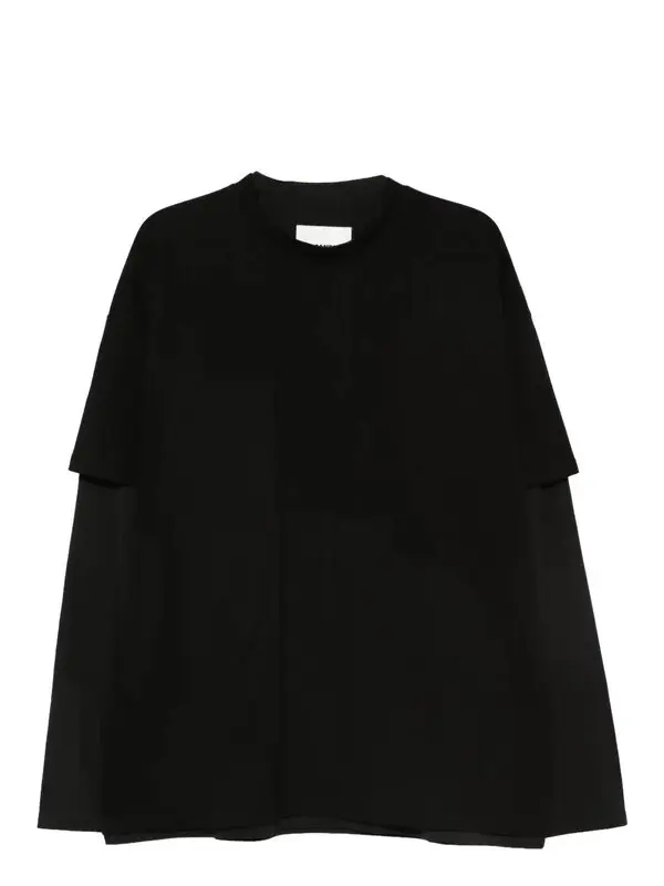 JIL SANDER Layered Cotton T-shirt - Black