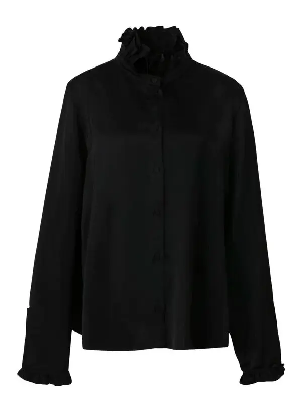 JIL SANDER Ruffled Collar Blouse - Black