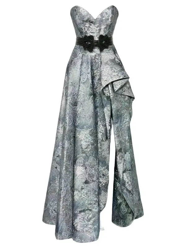 SAIID KOBEISY Brocade Long Dress - Blue