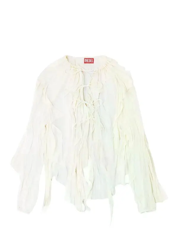 DIESEL Lace-up Ruffled Blouse - White