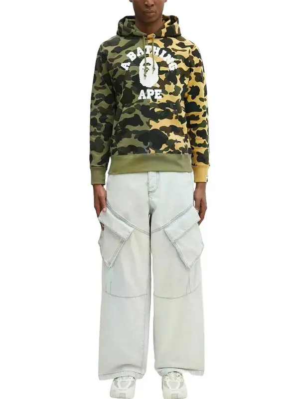 A BATHING APE 1st Camo College Hoodie - Green