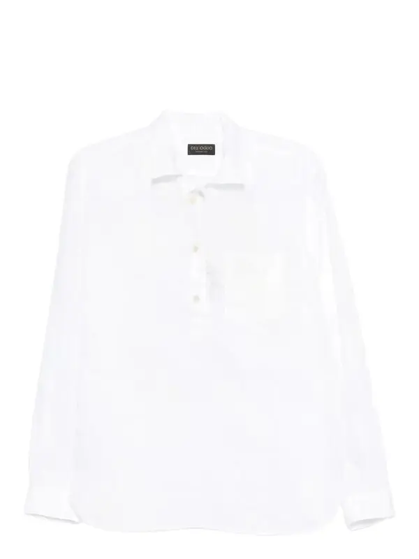 DELL'OGLIO Long-sleeve Collared Shirt - White