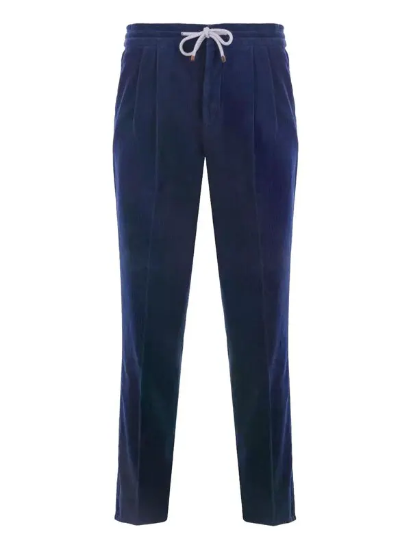 Brunello Cucinelli Corduroy Drawstring Trousers - Blue