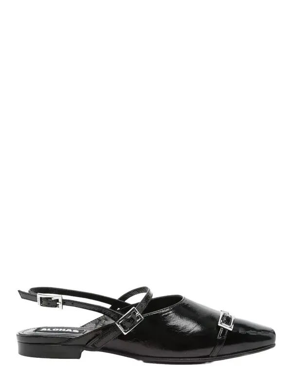 ALOHAS Buckle Slingback Flat Pumps - Black