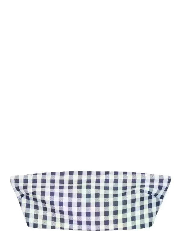 SELF-PORTRAIT Gingham-check Top - Blue