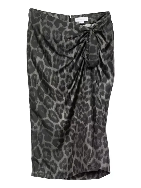 Stella McCartney Leopard Print Asymmetric Skirt - Grey