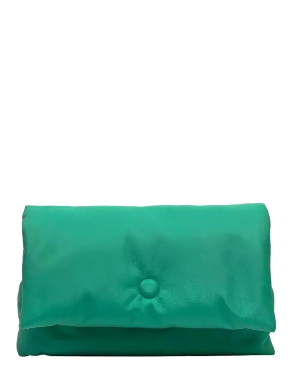 GAVA Ruched Leather Clutch - Green