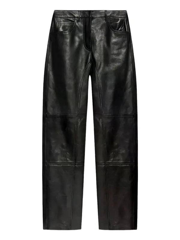 JIL SANDER Leather Trousers - Black