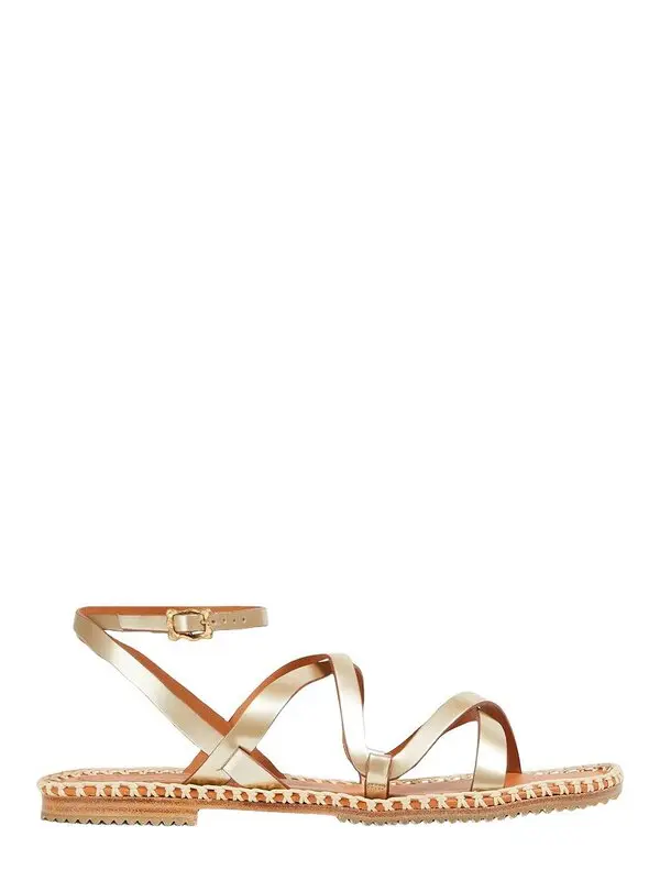Zimmermann Metallic Leather Sandals - Gold