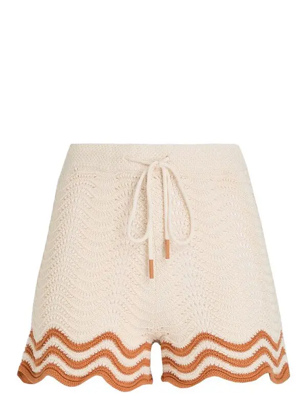Zimmermann Crochet-knit Cotton Shorts - Cream