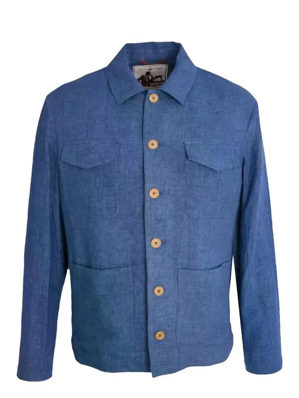 Luciano Barbera Button-fastening Patch-pocket Jacket - Blue