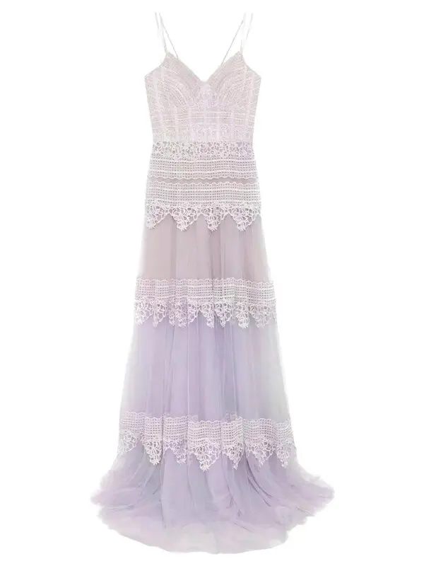 SAIID KOBEISY Lace Sleeveless Dress - Purple