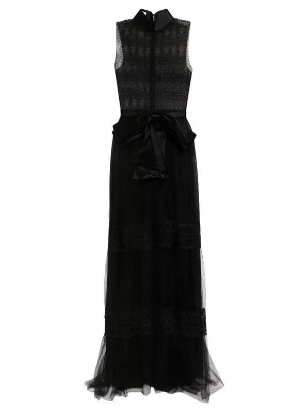 SAIID KOBEISY Lace Sleeveless Gown - Black