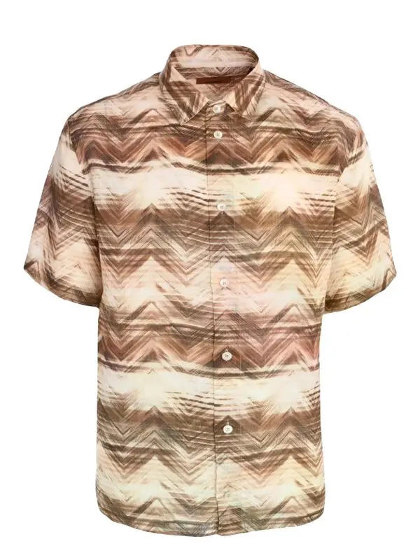 Missoni Zigzag-pattern Short-sleeve Shirt - Neutrals