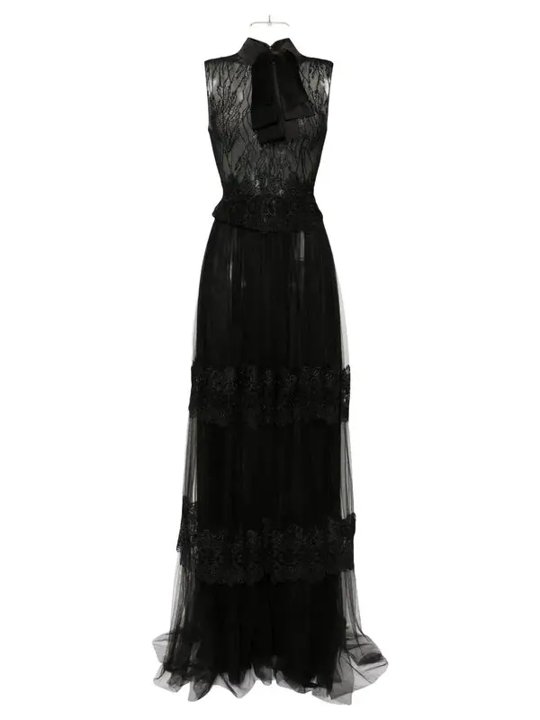 SAIID KOBEISY Lace Sleeveless Dress - Black