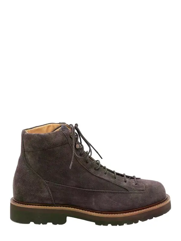 Brunello Cucinelli Suede Lace-up Boots - Grey