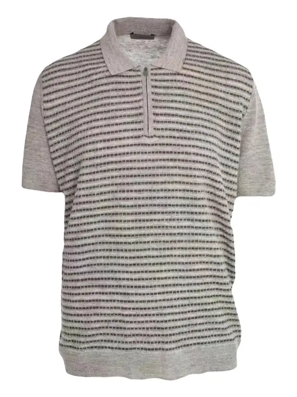 Corneliani Knitted Half-zip Polo Shirt - Neutrals