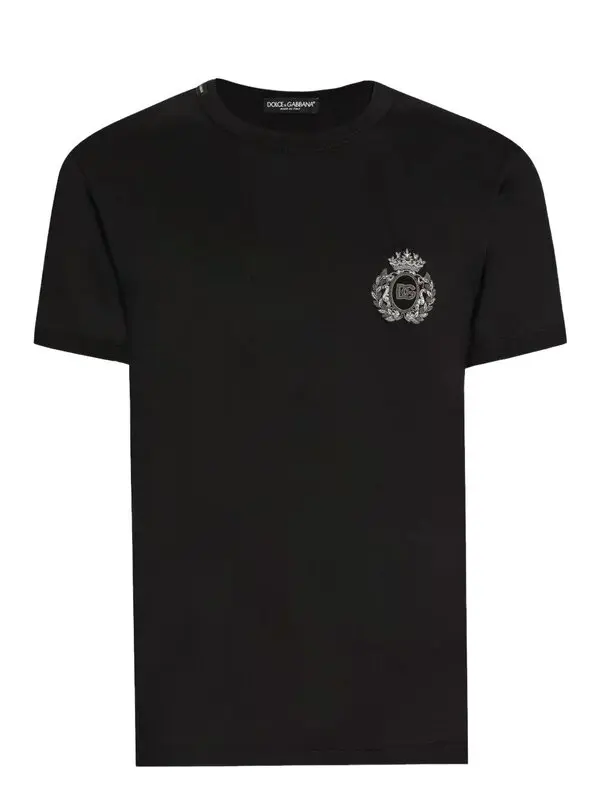 Dolce & Gabbana Logo-embroidered T-shirt - Black